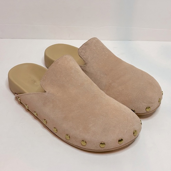 J. Crew | Shoes | J Crew Pacifico Light Pink Suede Leather Studded Mule ...